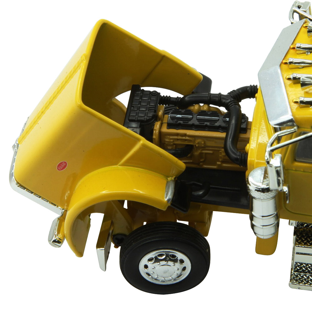 PETERBILT 389 Tri-Axle Day Cab with Trail King Lowboy Trailer and Cat ...